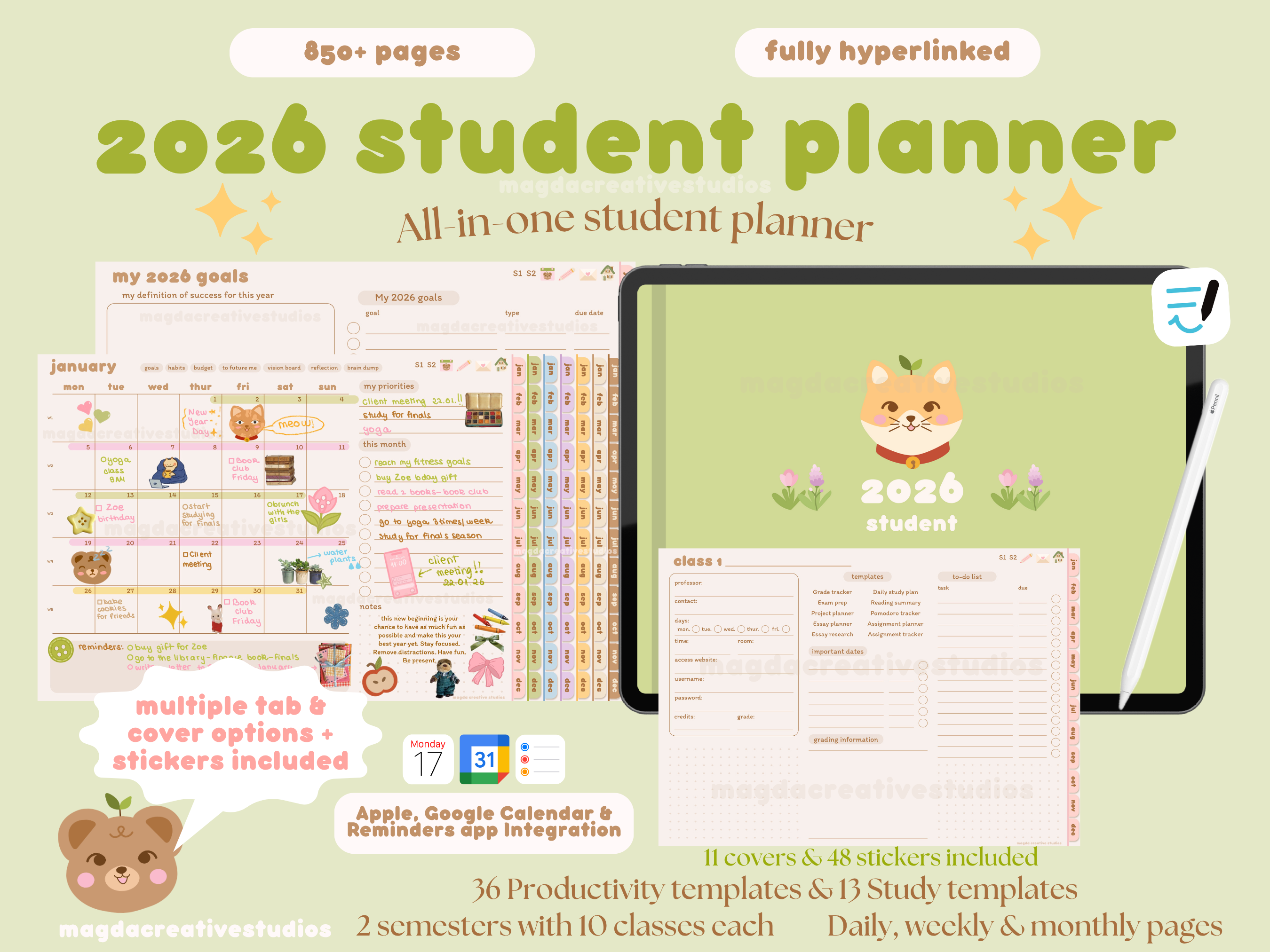 2026 Digital Student Planner Landscape – Magda Creative Studios