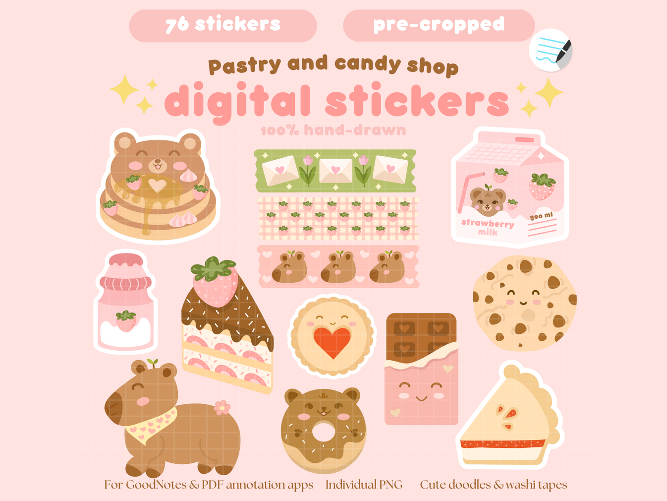 Pastry & Candy Digital Stickers – Magda Creative Studios