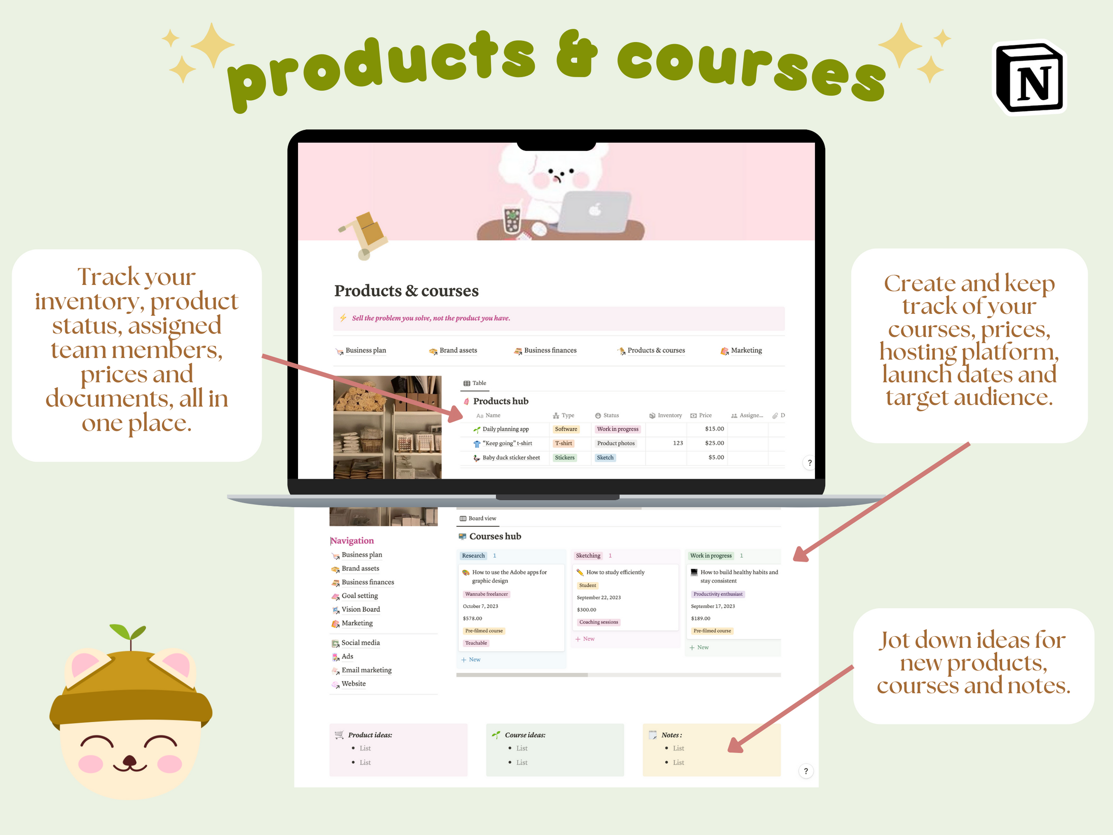 All-in-one Notion Business Planner – Magda Creative Studios